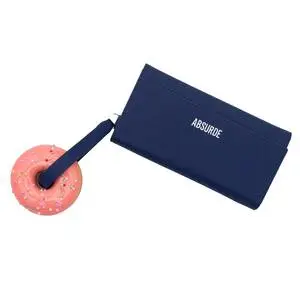 ABSURDE Donut Navy Grain Leather Bifold Wallet - Blue