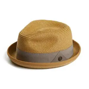 DASMARCA HATS Dasmarca Andy Short Brim Trilby Retro Summer Skimpy Brim Straw Braided Hat - Yellow