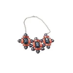 ISKRA Silver / Red Labyrinth Necklace - Silver/red
