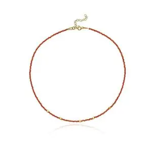 LINYA JEWELLERY Mira Coral Small Ball Necklace - Red