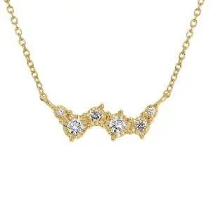 KIERA Lab Grown Diamond Six-stone Wave Pendant Necklace - Yellow
