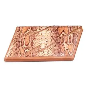 TERRY DE HAVILLAND Faux Snake Clutch Bag - Brown
