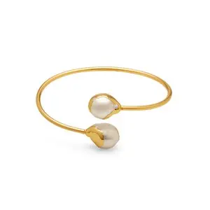 DHWANI BANSAL Adjustable Reva Bracelet With Baroque Pearls - Gold