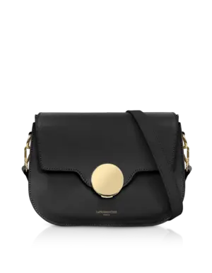 LE PARMENTIER San Pedro Leather Shoulder Bag Color - Black