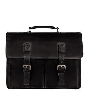 TIME RESISTANCE Leather Satchel Bag The Time Machine - Black