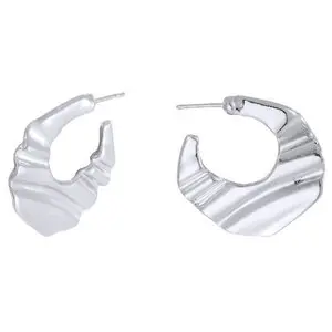 BERMUDA WATCH COMPANY Annie Apple Larisa Ridge Sterling Hoop Earrings - Silver