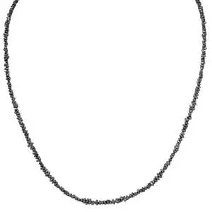 RAHUL'S JEWELS Black / Silver Genuine Black Diamond Rough Strand Necklace 25.00 Carat Diamond Weight - Black/silver