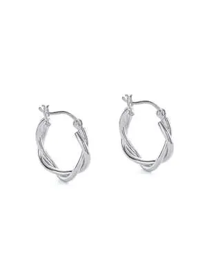 Côté Caché Relaxed Braid Sterling Hoop Earrings - Silver