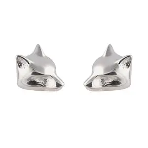 LILY CHARMED Sterling Fox Stud Earrings - Silver