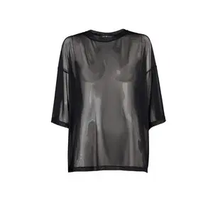 UNA BERZINA Sheer Oversized Mesh T-shirt - Black