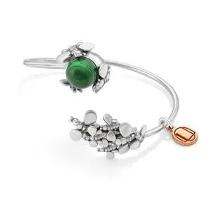 UNALOE Malachite And Sterling Silver Botanical Bracelet - Black