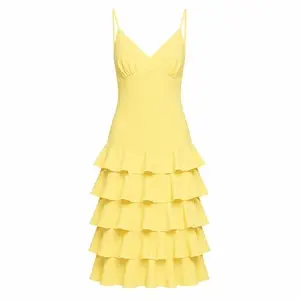 NEVA Calissa Elegant Midi Dress - Yellow