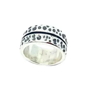 TG-JEWELLERY BY TAMARA GERVASIO Silver / Black Effect Ring – Sterling Silver - Silver/black