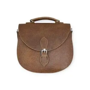 ZATCHELS Handmade Soft Tannery Leather Crossbody Saddle Bag Tan - Brown
