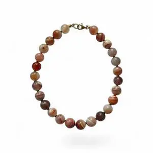 LARSUU Brown / Orange / Black Burnline Sardonyx Necklace - Brown/orange/black