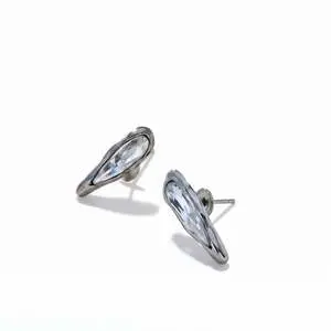 ISKRA Mini Raindrop Sterling & Crystal Earrings - Silver