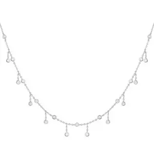 KAMARIA Rain Drop Choker Necklace With Crystals - Silver