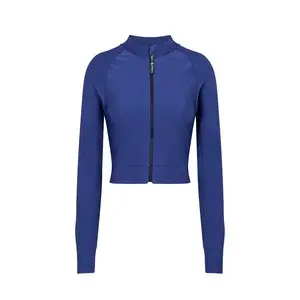 NUMBAT Stella Zipper Swim Crop Top With Long Sleeves - Blue