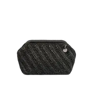 SPRINGMOONATELIER Abudance Raffia Handbag - Black