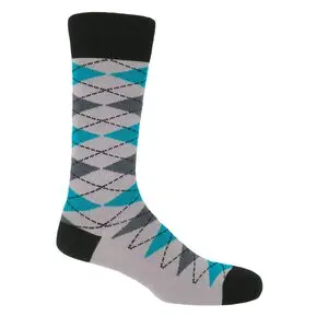 PEPER HAROW - MADE IN ENGLAND Argyle Socks - Grey