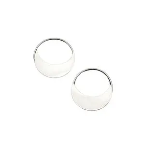 ZULA JEWELRY + DESIGN Crescent Moon Hoop Earrings Medium - Silver