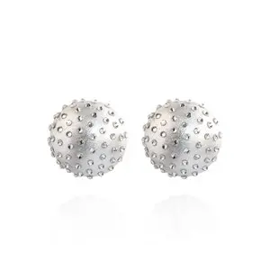 SAULE LABEL Gaia Midi Jet Earrings In Luxe - Silver