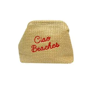 LILLY LOVES Neutrals Ciao Beaches Straw Beach Pouch - Orange