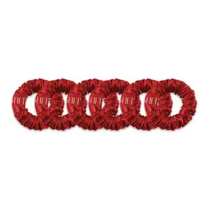 6FIFTYTWO® Pure Mulberry Mini Silk Scrunchies - Red