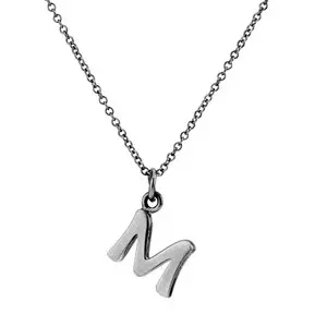 POSH TOTTY DESIGNS Oxidised Sterling Initial Necklace - Silver