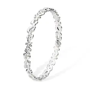 LUCY QUARTERMAINE Sterling Thin Splash Bangle - Silver