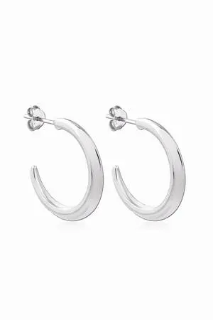 ASTOR & ORION Crescent Hoops Medium - Silver