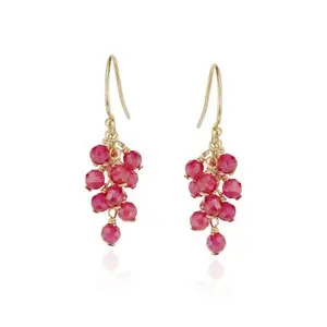 MOUNIR LONDON Ruby Cluster Drop Earrings - Red