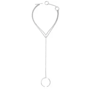 LUCY QUARTERMAINE Solid Sterling Skinny Drip Hand Chain With White Topaz - Silver