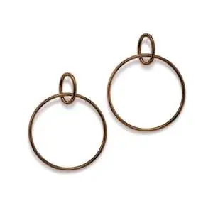 JAREDJAMIN Everly Antique Dangle Hoop Post Earrings - Brown