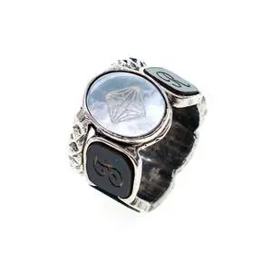 GEM KINGDOM Fame & Fortune" Duo Sterling Rings - Silver