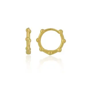 SPERO LONDON Seven Bead Sterling Silver Hoop Earrings - Gold