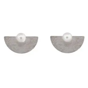 SILVER MOON Pearl Sterling Earrings – Equinox - Silver