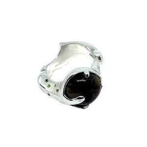 TG-JEWELLERY BY TAMARA GERVASIO Brown / Silver The Sculpture Sterling Silver Ring Botswana Agate - Brown/silver