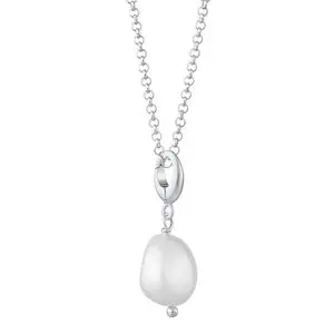 LILY CHARMED Sterling Baroque Pearl Charm Necklace - Silver