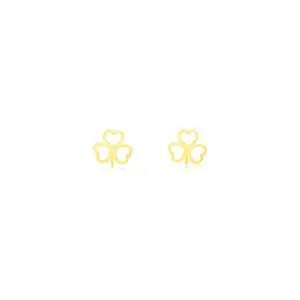 SOLIO JEWELLERY Gold / Yellow Shamrock Stud 18k Solid Gold - Gold/yellow