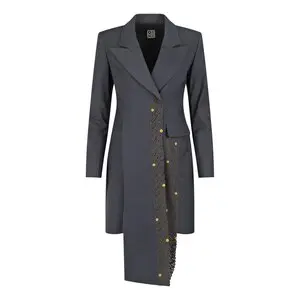 BOUTIQUE KAOTIQUE Indonesian Style Blazer Dress - Grey