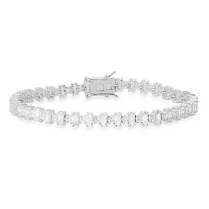 KYLIE HARPER Multi Cut Diamond Cz Tennis Bracelet In Sterling - Silver
