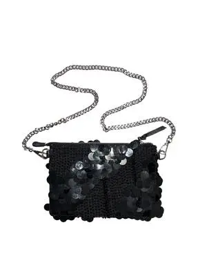 ANY OLD IRON Black / Silver Glossy Black Sequin Bag - Black/silver
