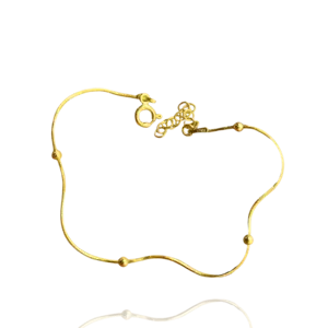 SPERO LONDON Italian Bead Chain Sterling Silver Satellite Bracelet - Gold
