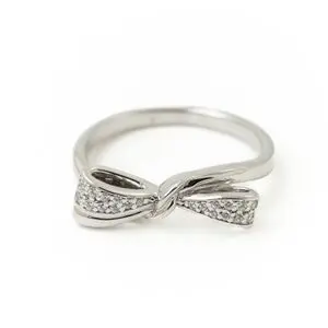 BELINDA JEWELZ Bow Pavé Ring - Silver