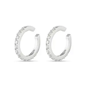 SPERO LONDON Cubic Zirconia Sterling Ear Cuff No Piercing Pair - Silver