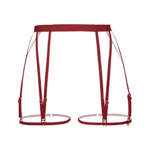 MONIQUE MORIN LINGERIE Frisson Garters Bloodstone - Red