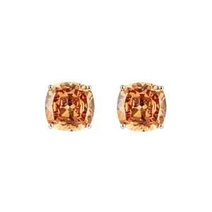 Arte Madrid Prism Cushion-cut Clip-on Stud Earrings Citrine - Orange