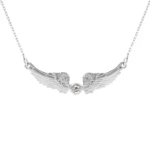 LEE RENEE Guardian Angel Diamond Necklace - Silver