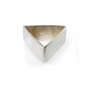 AKI ROC JEWELRY Triangle Balance Ring Eleven Mm| Sterling - Silver